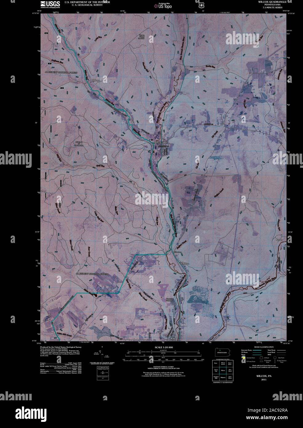 Wilcox pennsylvania map hi-res stock photography and images - Alamy