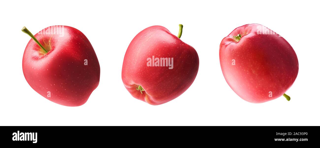 Different angle of red apple isolated on white background Stock Photo ...