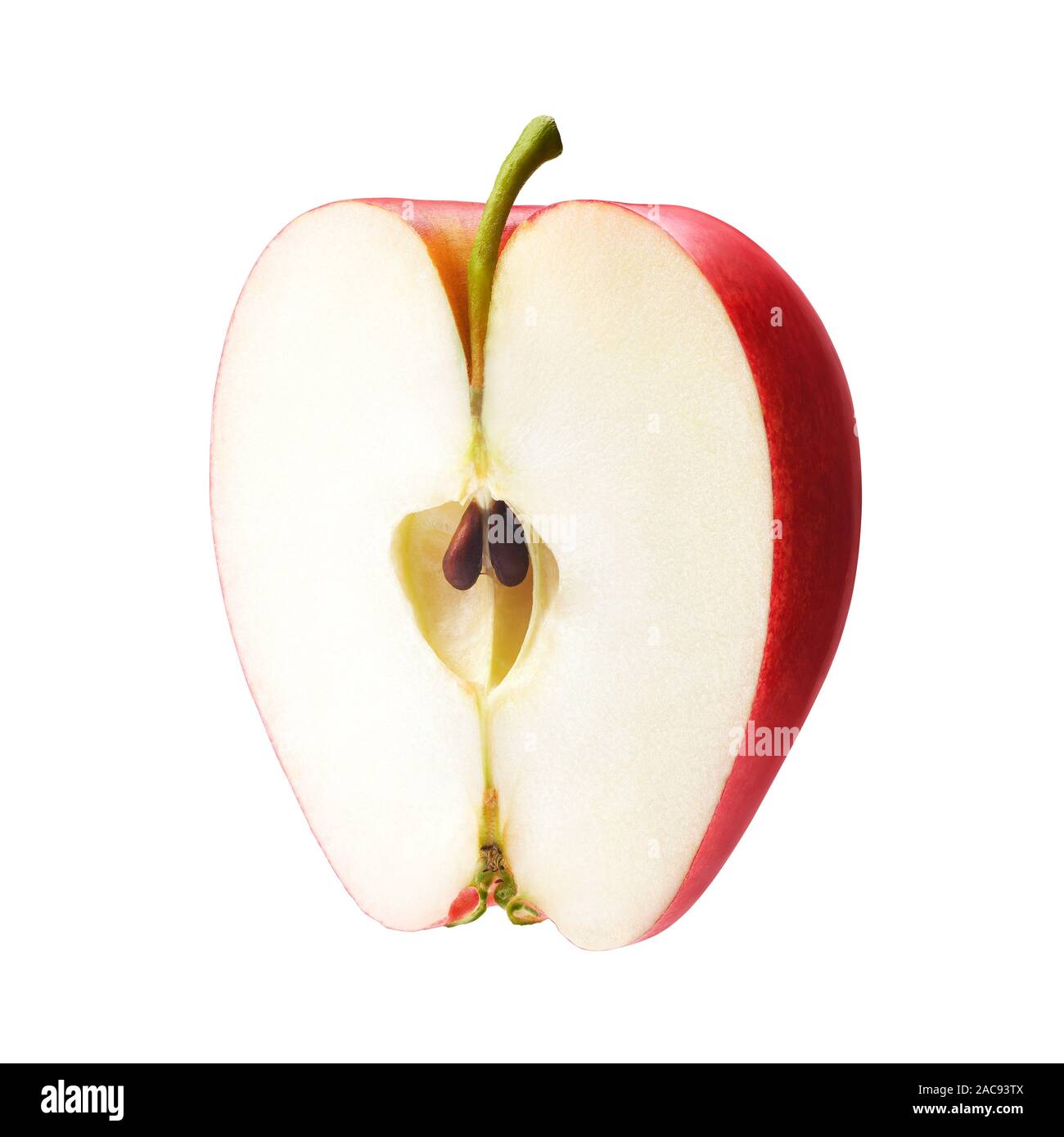 Half of red apple isolated on white background - clipping path included ...