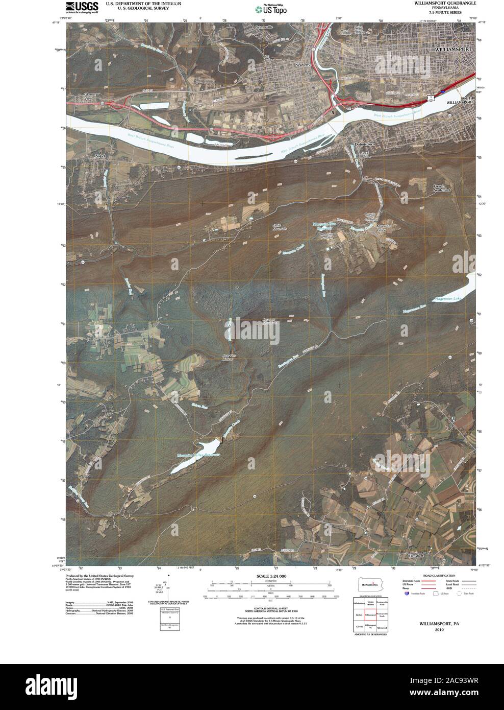 Williamsport map hi-res stock photography and images - Alamy