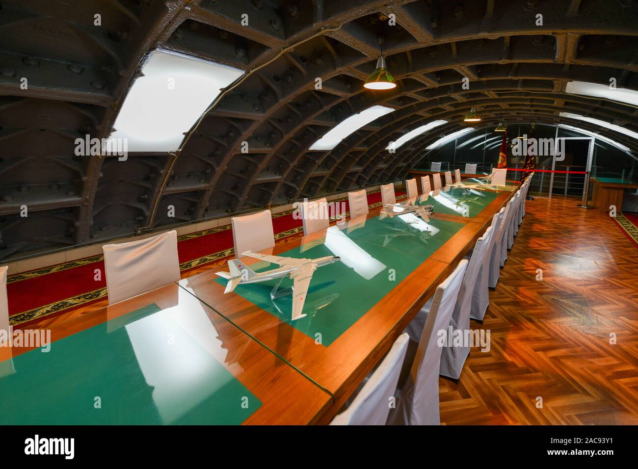 Moscow, Russia - July 25, 2019: Meeting room in Bunker 42 Museum of the ...