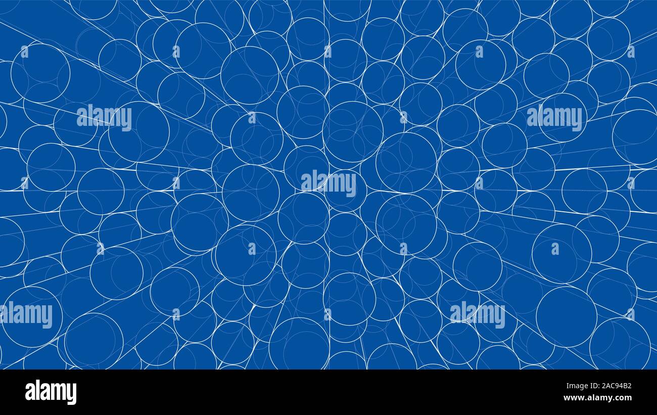 Abstract background of cylinders outline. Vector rendering of 3d. Wire ...