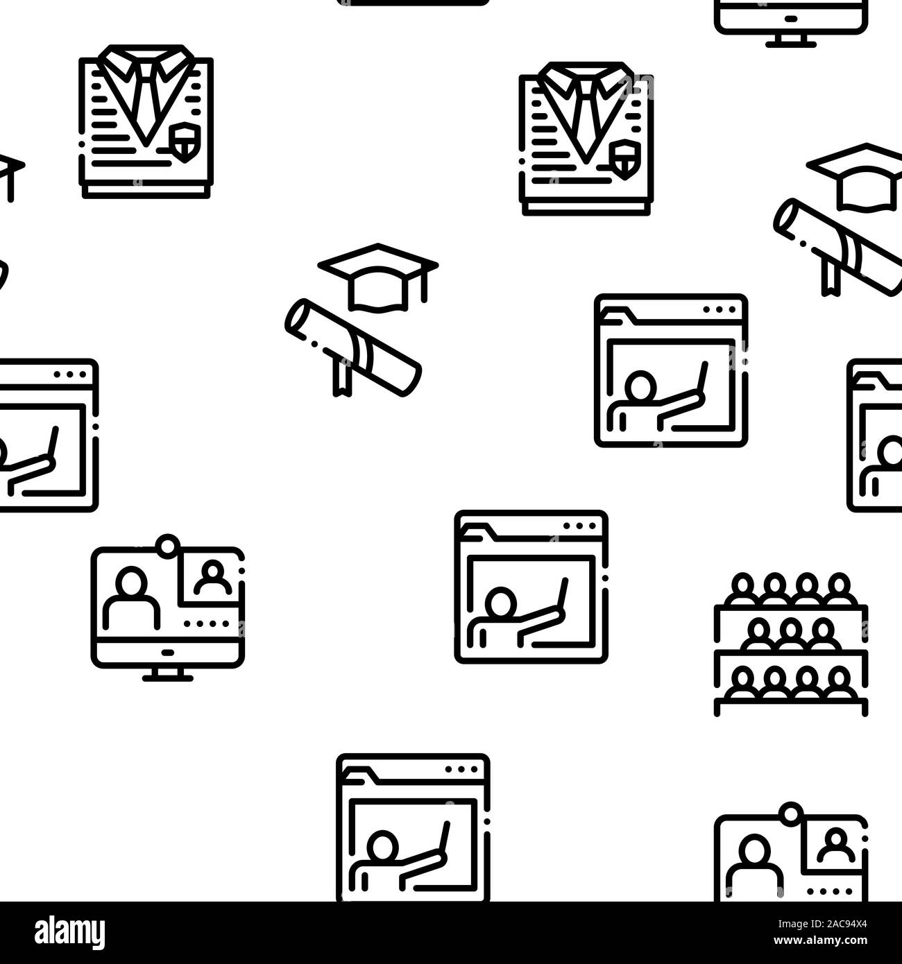 Academy Educational Seamless Pattern Vector Stock Vector Image & Art ...