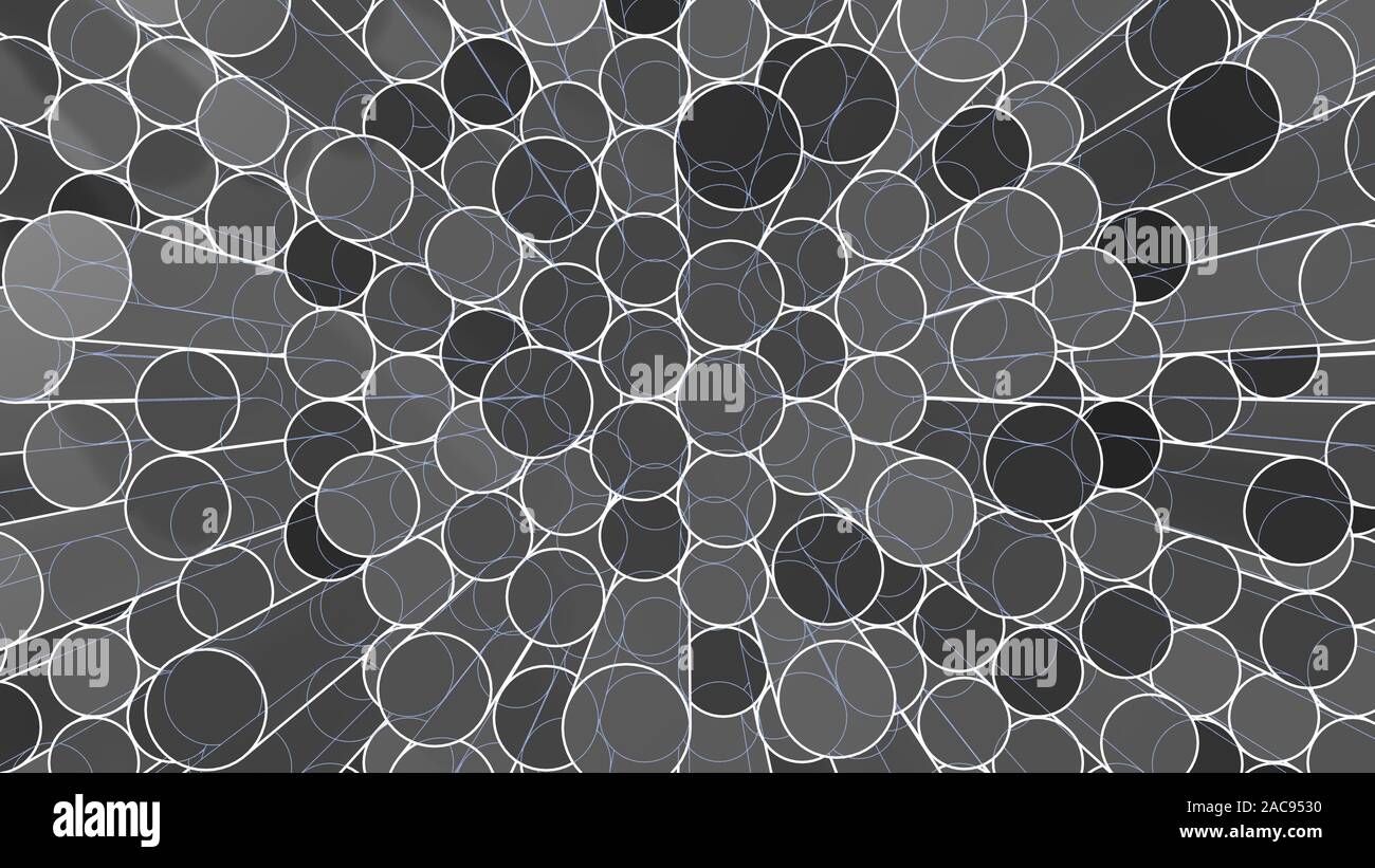 Abstract background of colorful outline cylinders. 3D illustration ...