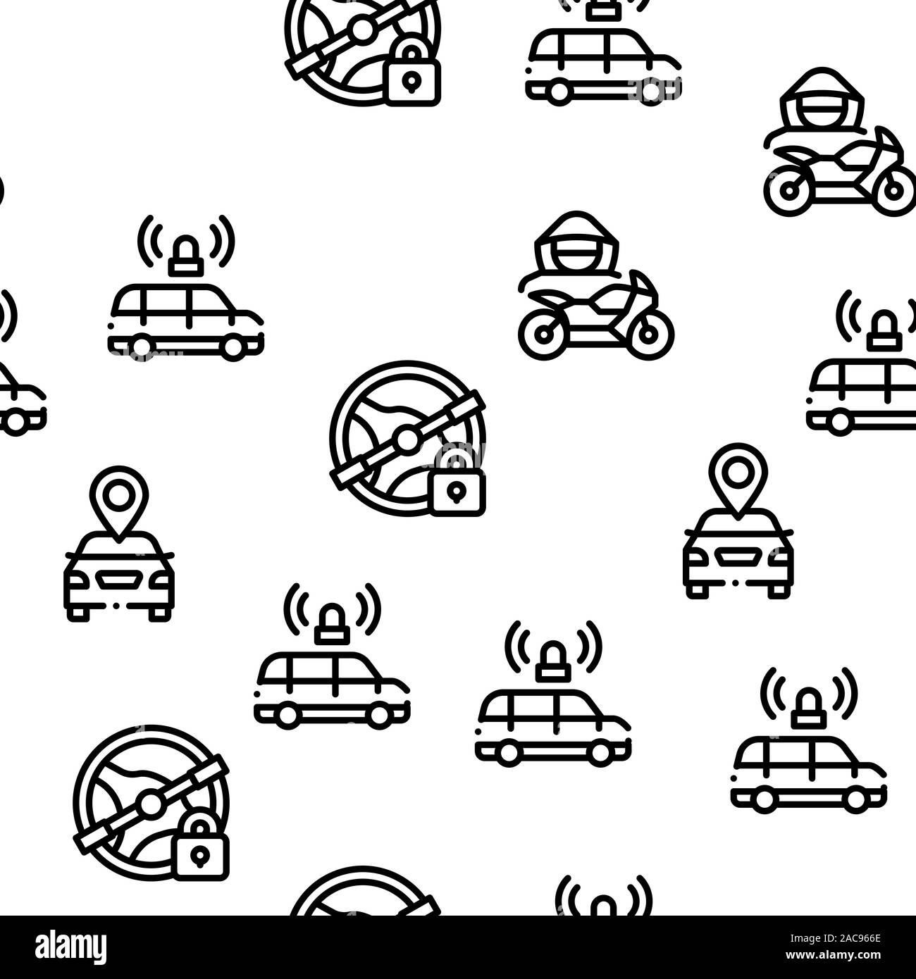 Car Theft Seamless Pattern Vector Stock Vector Image & Art - Alamy