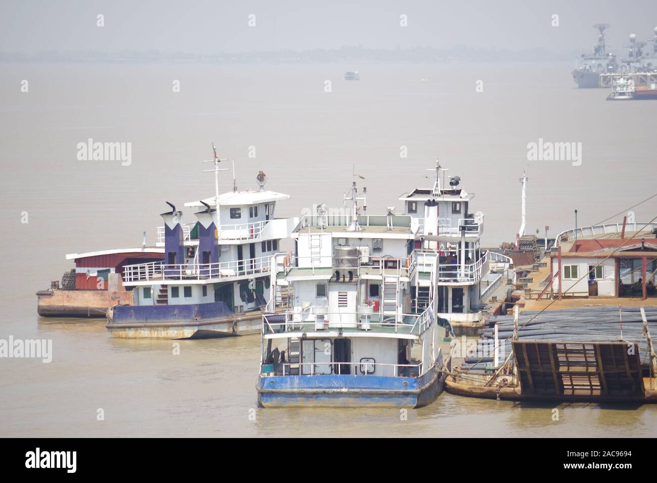 Yangon River, Myanmar Burma, Rangoon, Yangon Stock Photo - Alamy