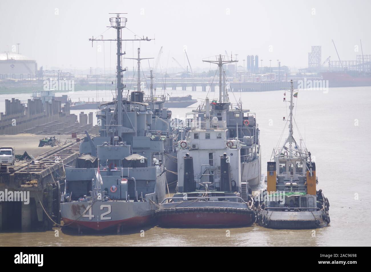 Myanmar / Burma, Navy, Yangon River, Rangoon Stock Photo - Alamy