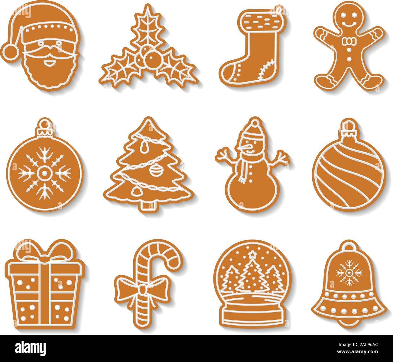 Cute snowman gingerbread cookie Stock Vector Images - Alamy