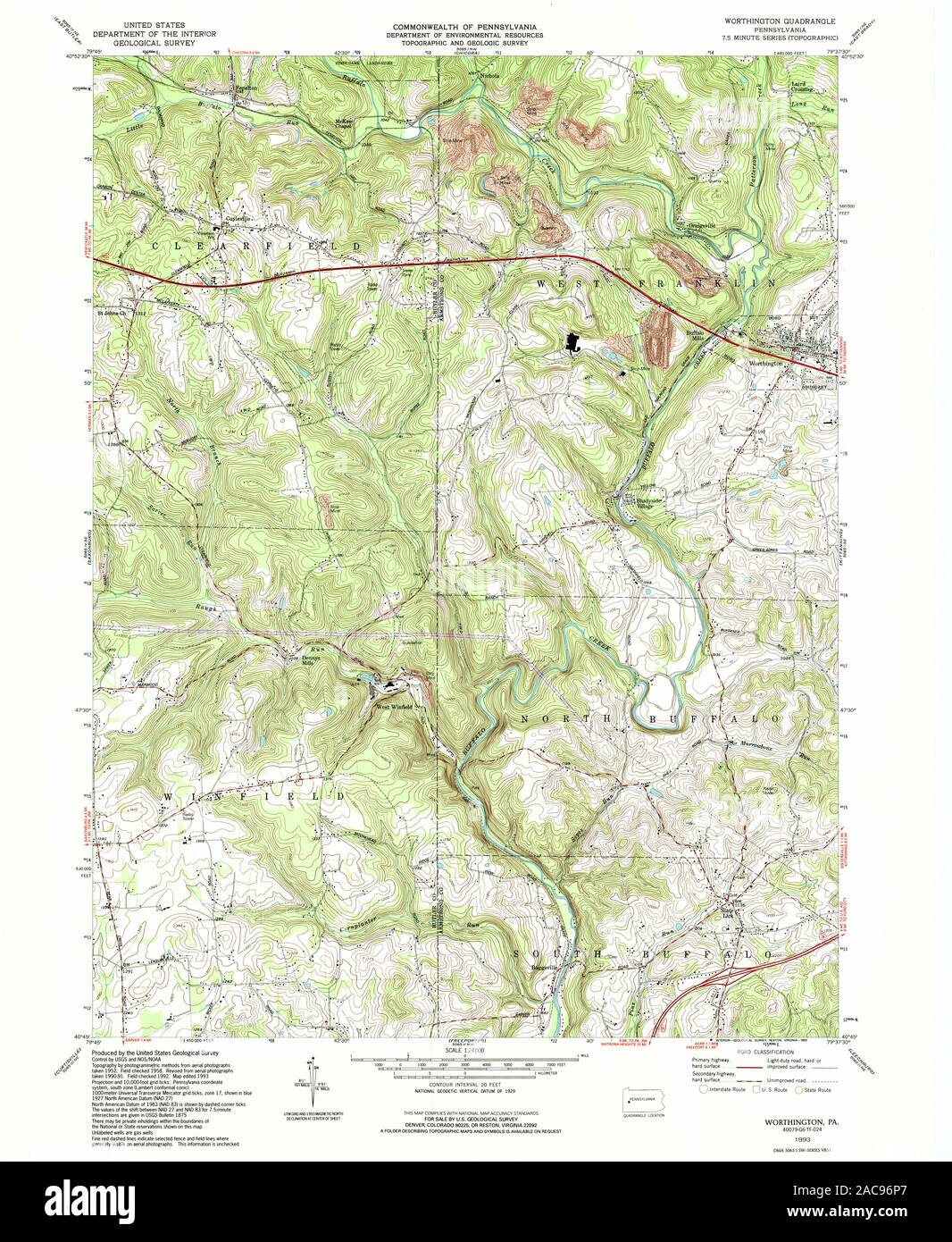 Worthington map hi-res stock photography and images - Alamy