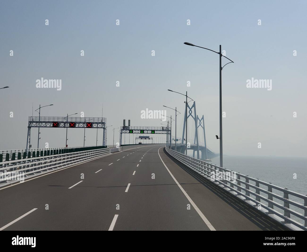 Morning view of the famous Hong Kong - Zhuhai - Macau Bridge at China ...