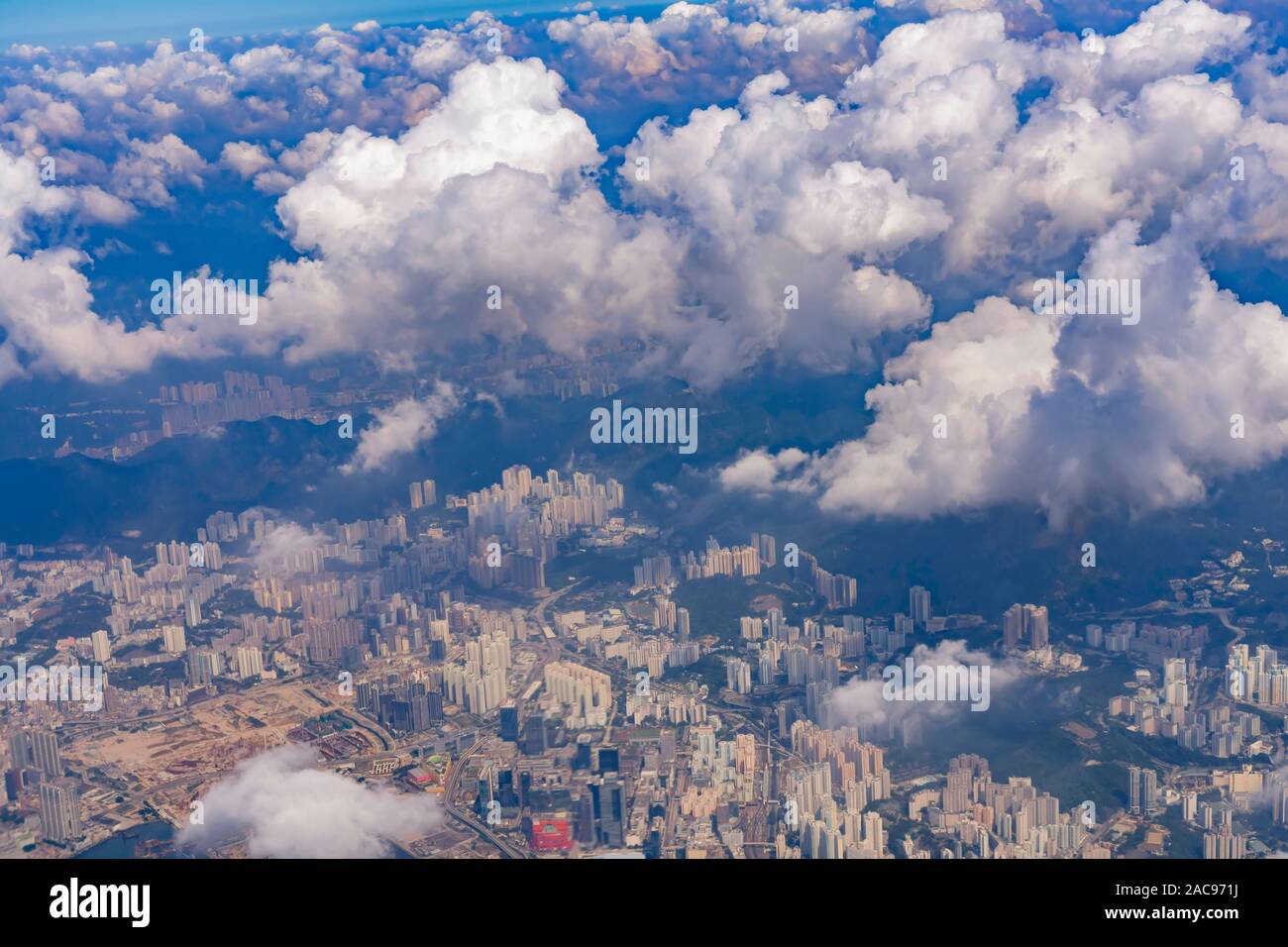 Aerial view of the Hong Kong main island at China Stock Photo - Alamy
