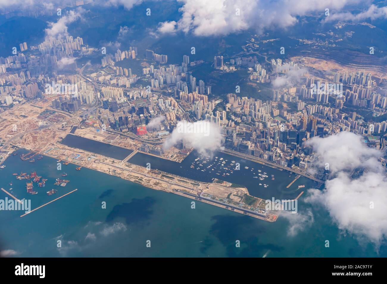 Aerial view of the Hong Kong main island at China Stock Photo - Alamy