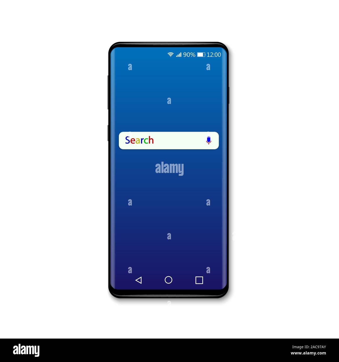 Realistic smartphone mockup with search bar, search engine Stock Vector ...