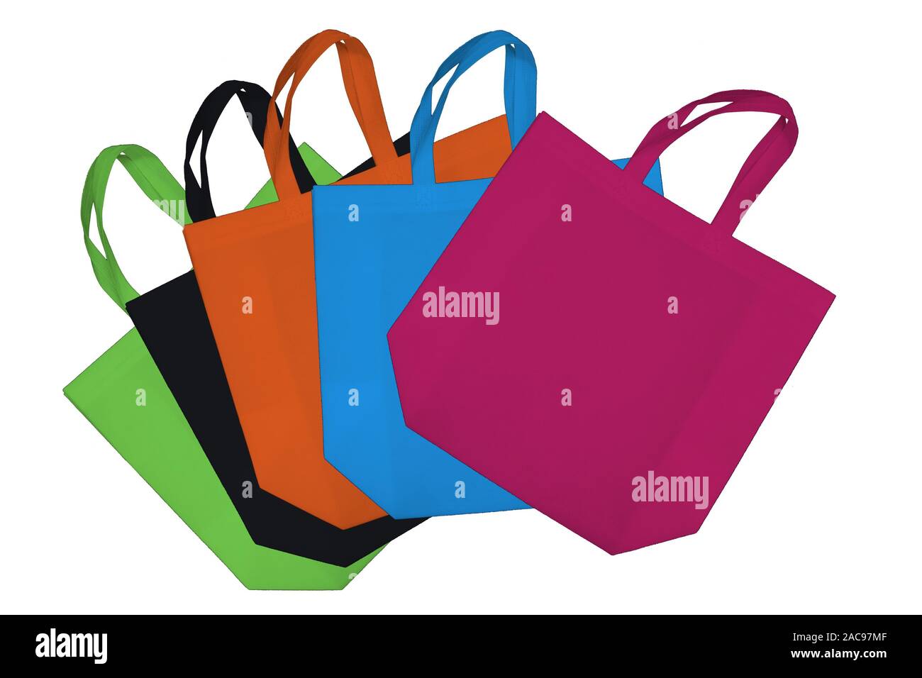 Assorted Color ECO Bags on White Background, Non Woven Fabric Shopping ...