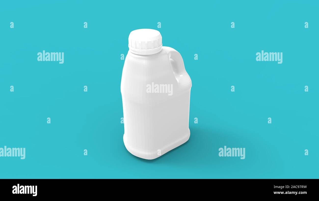 3d rendering of a white plastic bottle isolated in a studio background ...