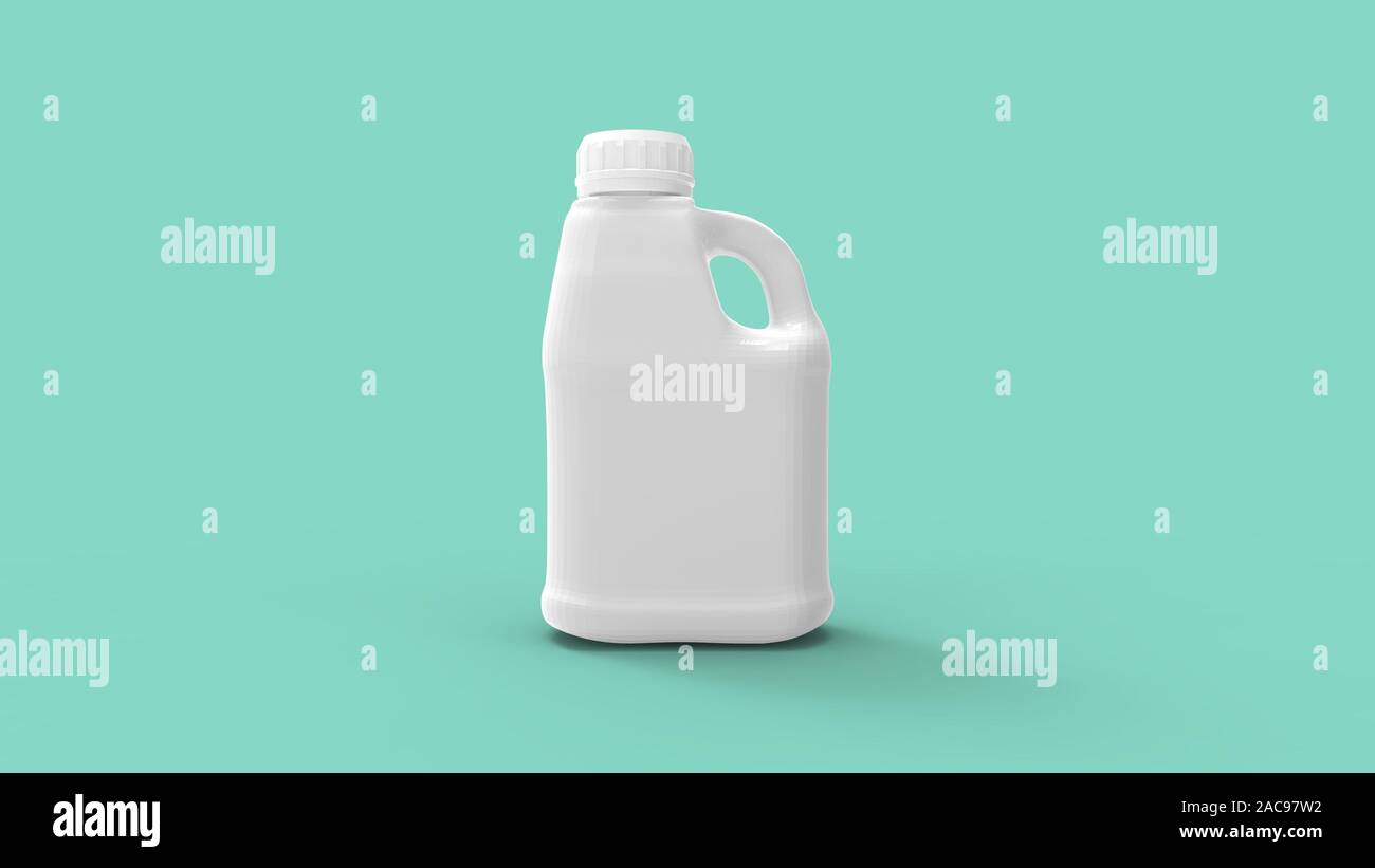 3d rendering of a white plastic bottle isolated in a studio background ...