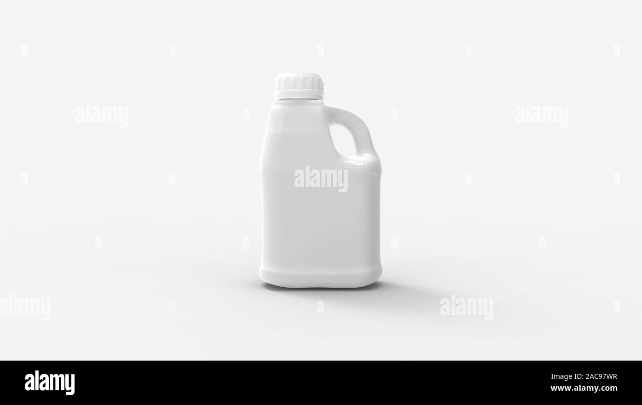 3d rendering of a white plastic bottle isolated in a studio background ...