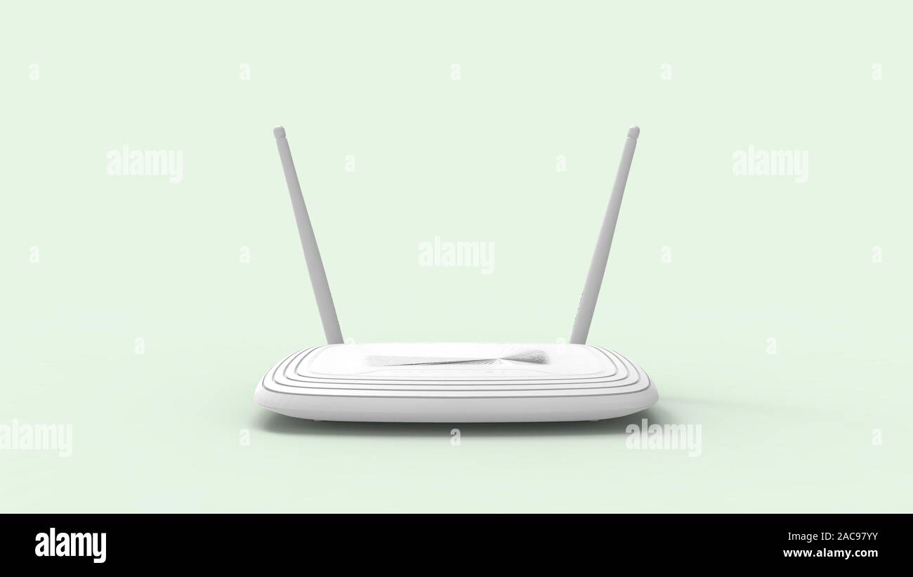 3d rendering of an network internet router isolated in a studio ...