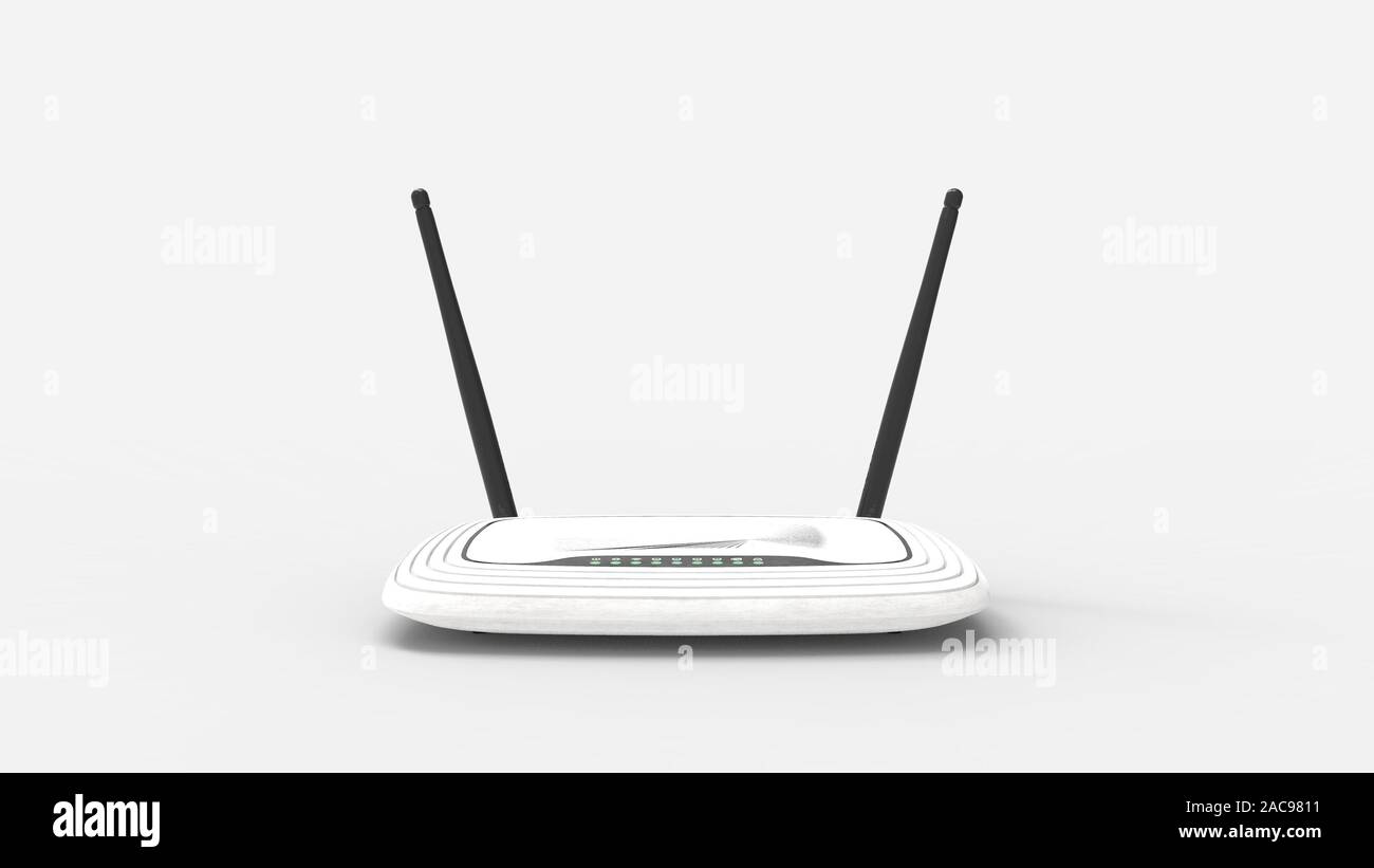 3d rendering of an network internet router isolated in a studio ...
