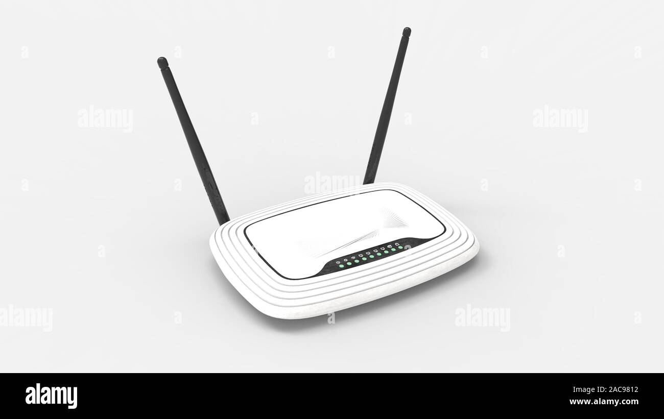 3d rendering of an network internet router isolated in a studio ...
