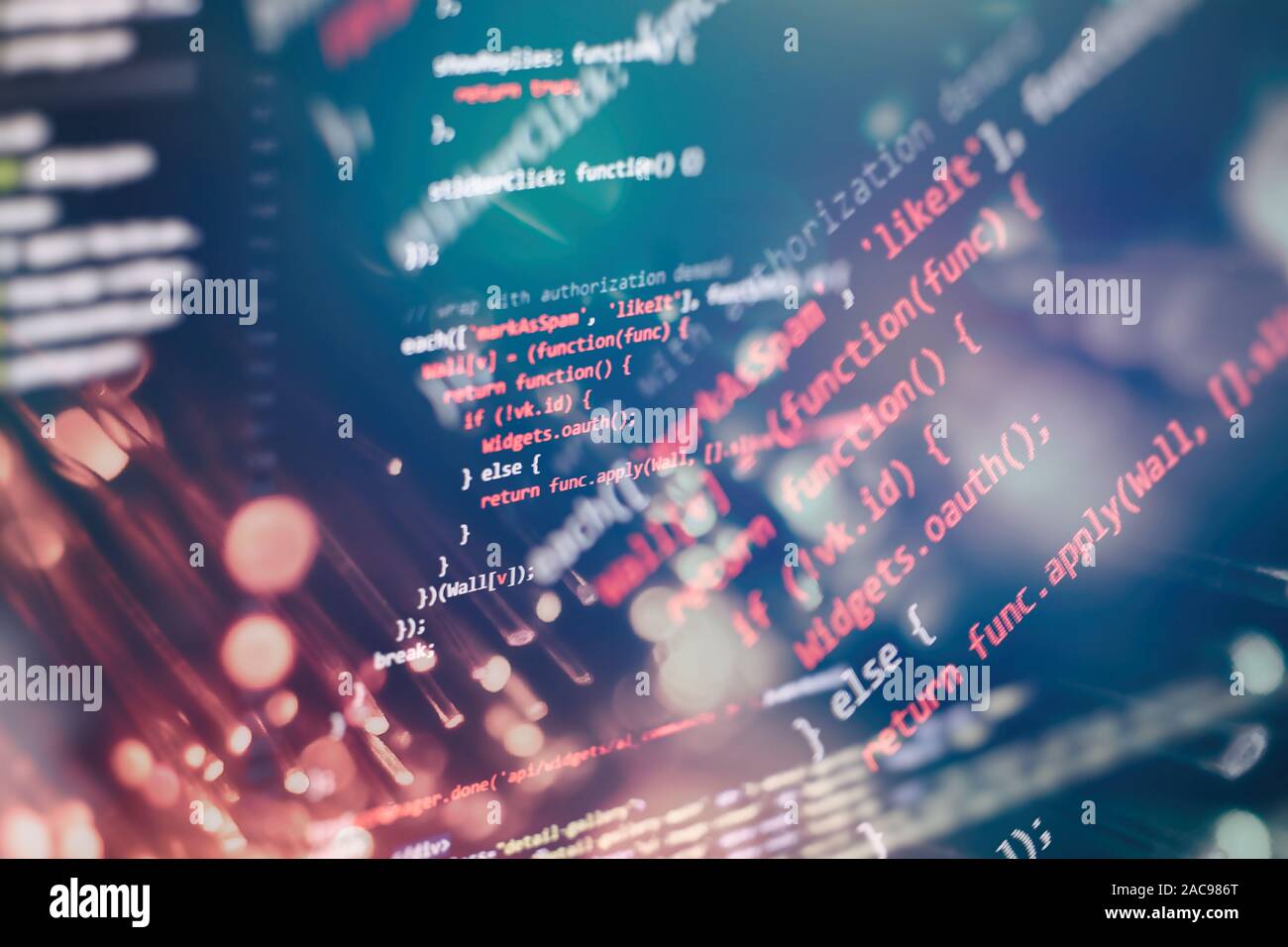 Monitor Closeup Of Function Source Codewriting Programming Functions On Laptop Big Data And