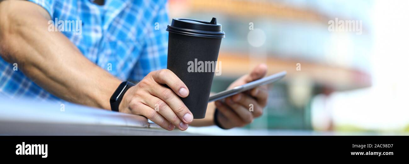 Man having coffee-break Stock Photo - Alamy