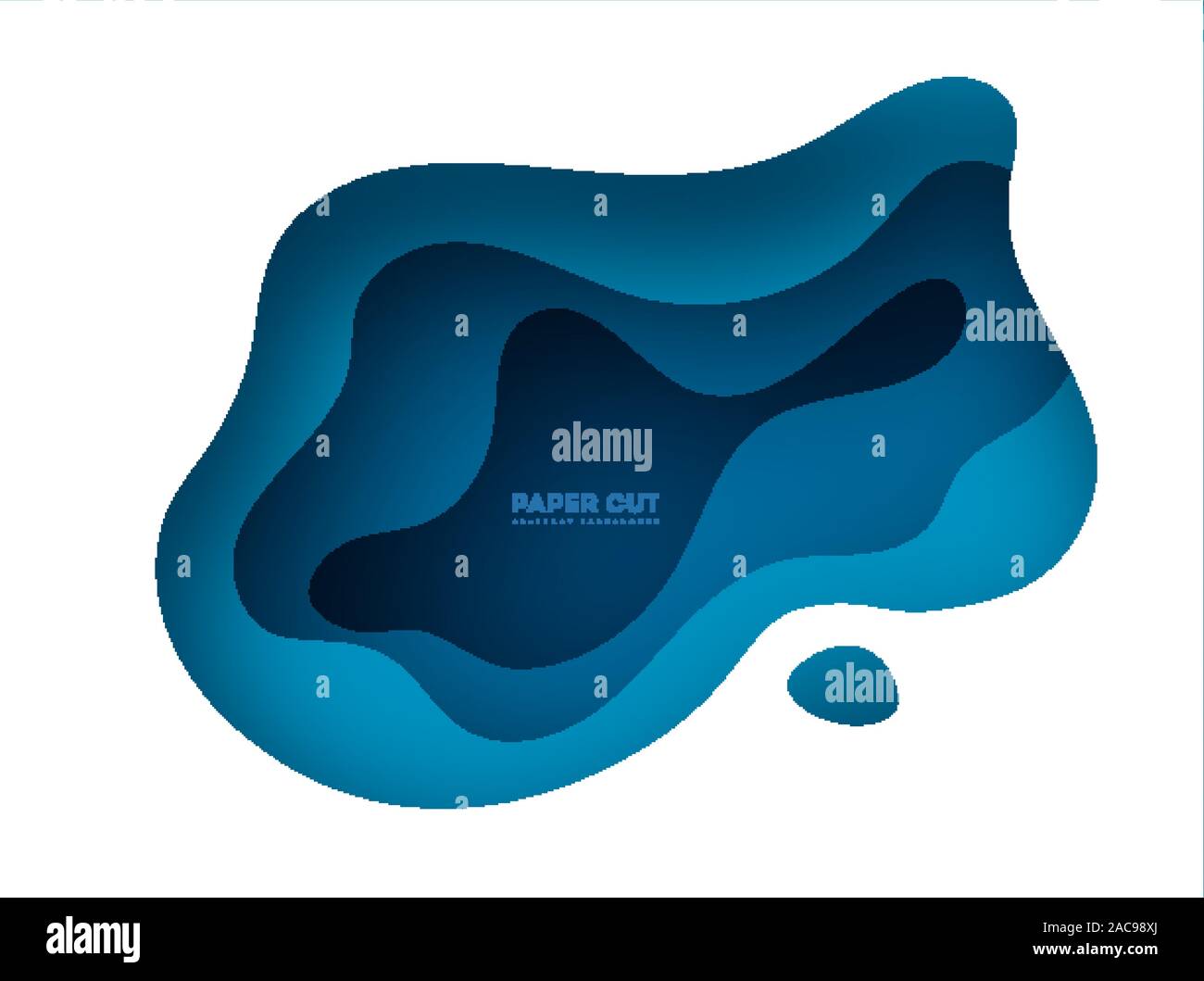 Paper art cartoon abstract waves in realistic trendy craft style ...