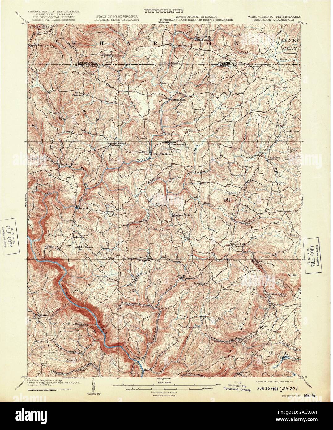 Map of bruceton hi-res stock photography and images - Alamy