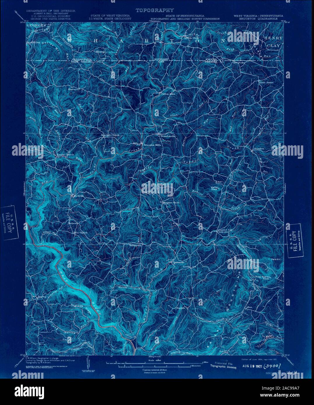 Map of bruceton hi-res stock photography and images - Alamy