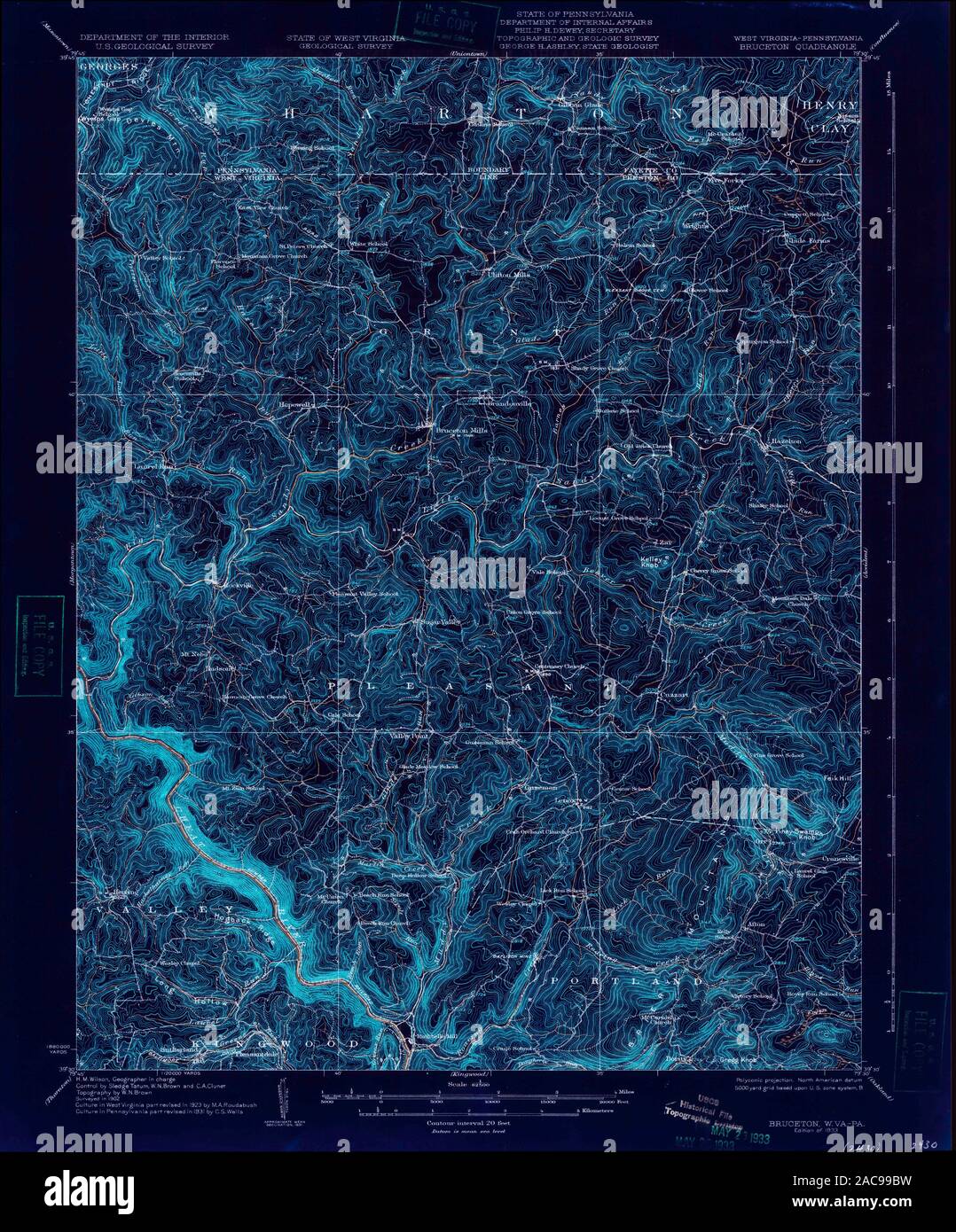 Map of bruceton hi-res stock photography and images - Alamy