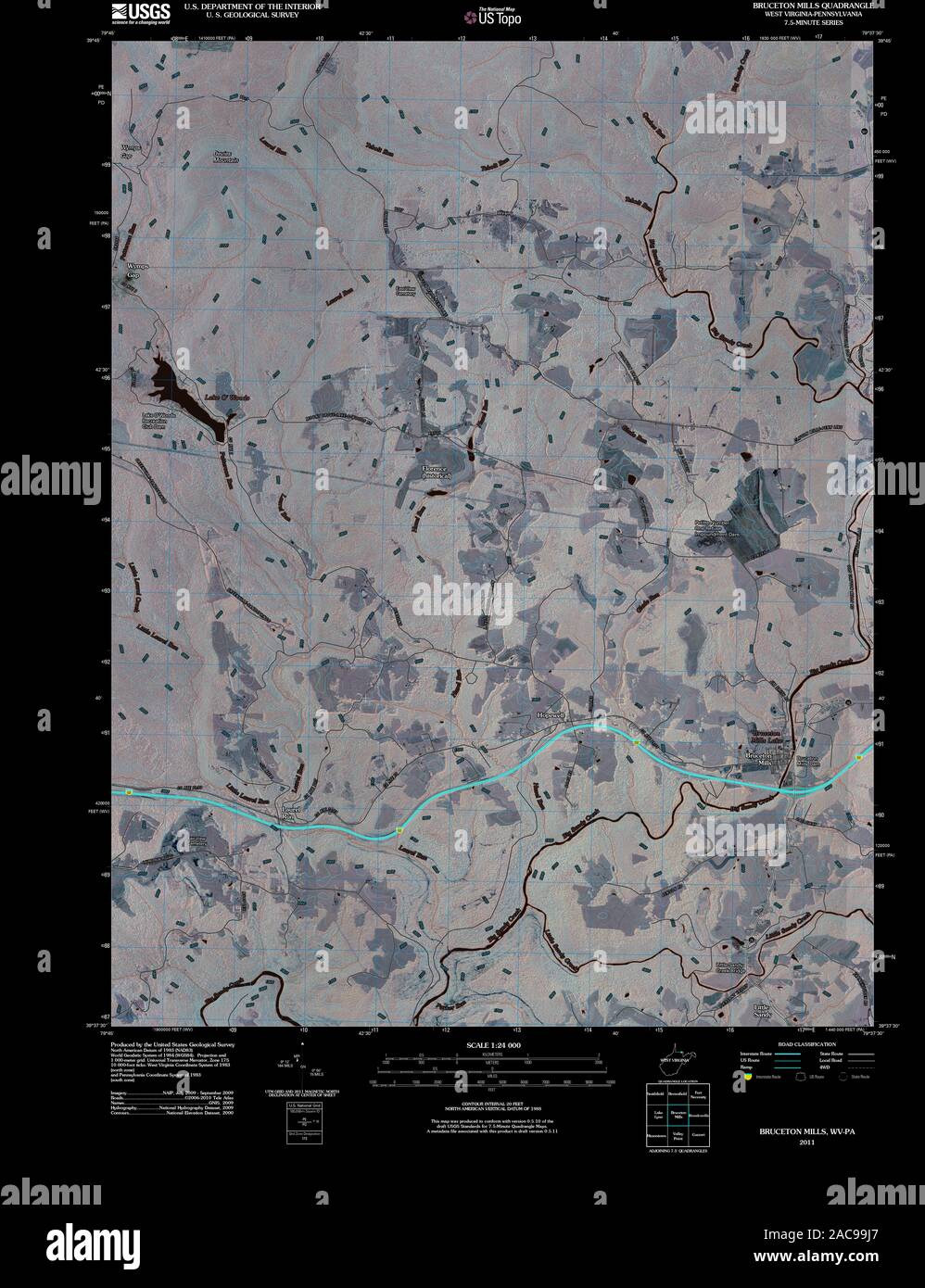 Map of bruceton hi-res stock photography and images - Alamy