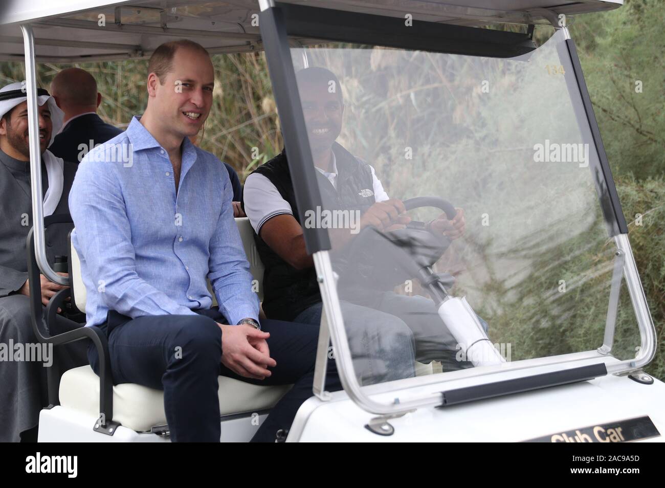 The Duke of Cambridge rides in a buggy during his visit to Kuwait City ...
