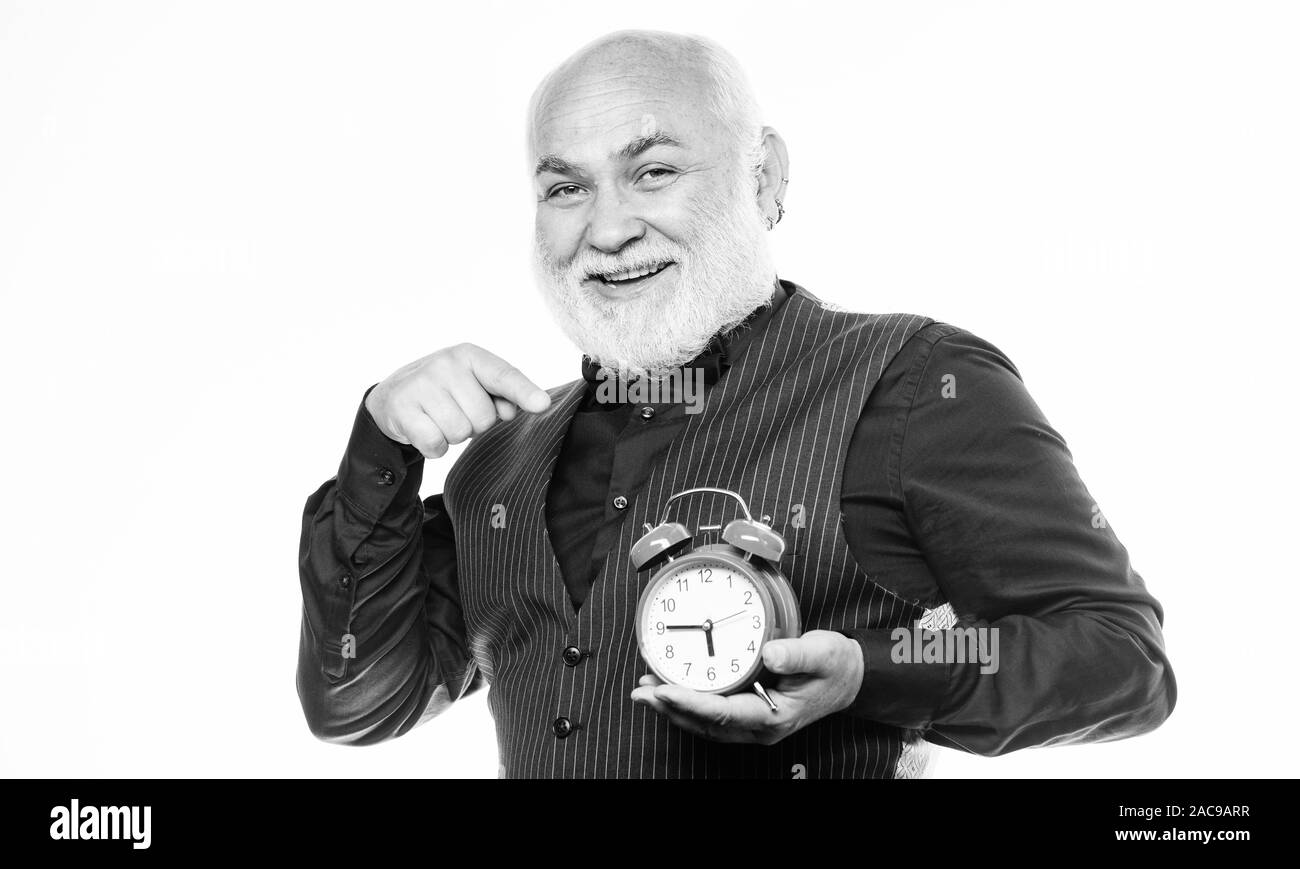 Lifetime ageing and getting older. Senior man white beard. Senior ...