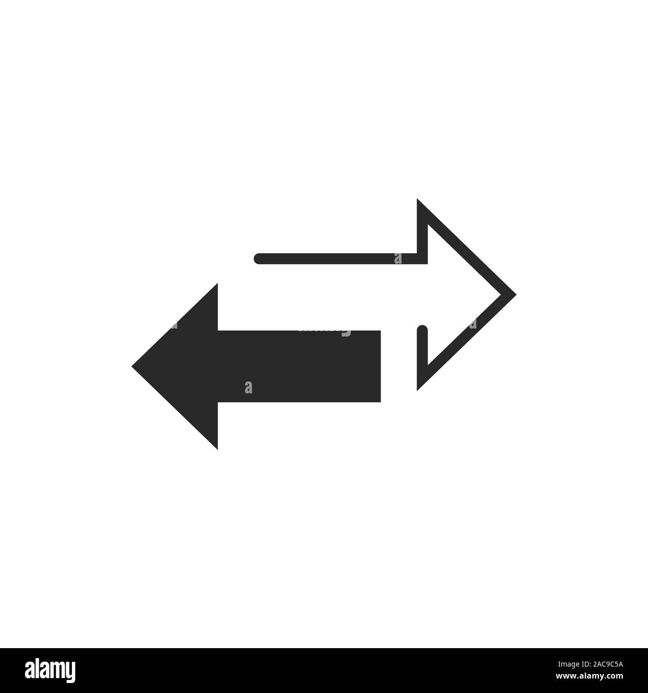 Transfer arrow icon. Vector illustration, flat design Stock Vector ...