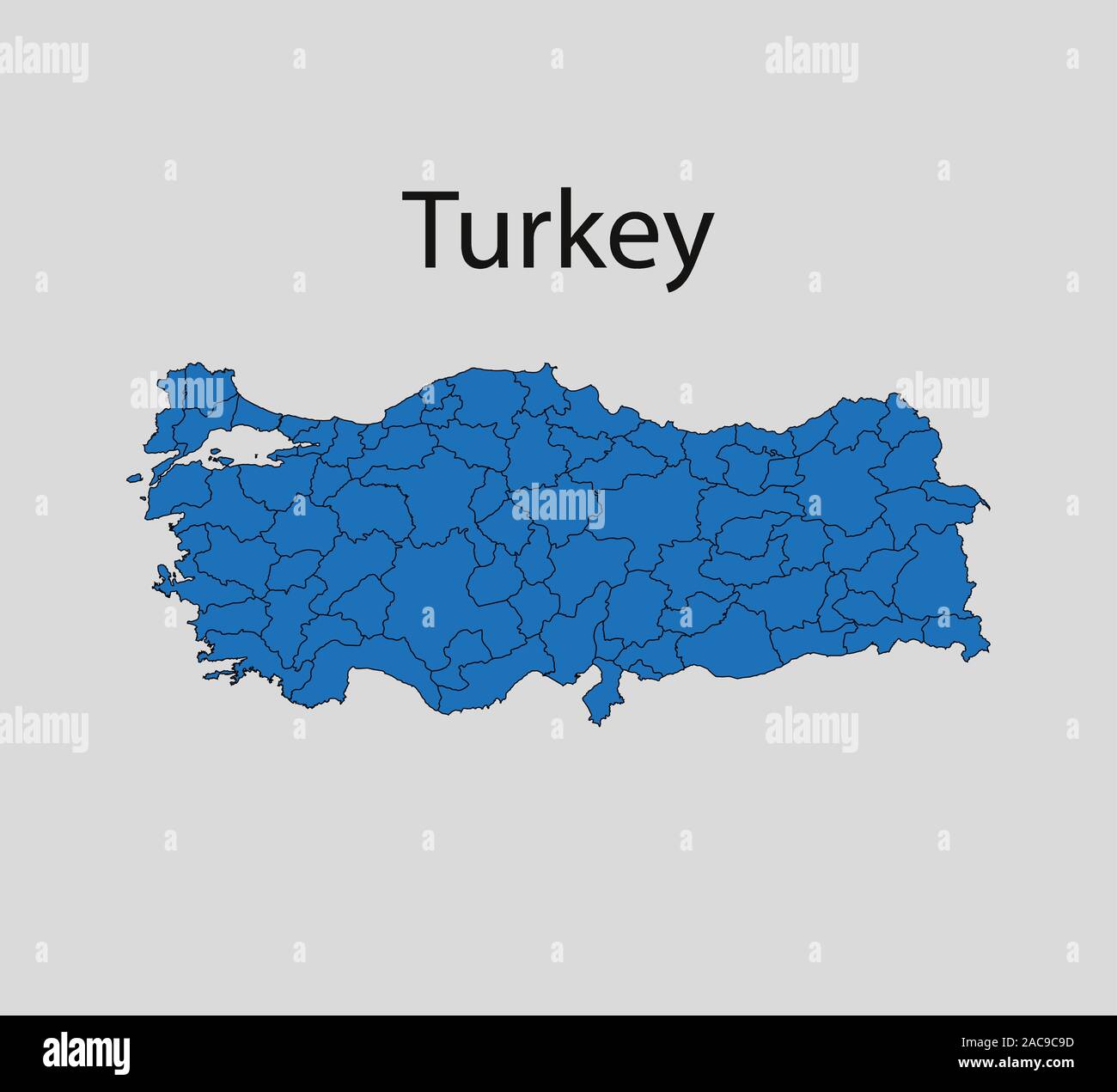 Turkey map, states border map. Vector illustration Stock Vector Image ...