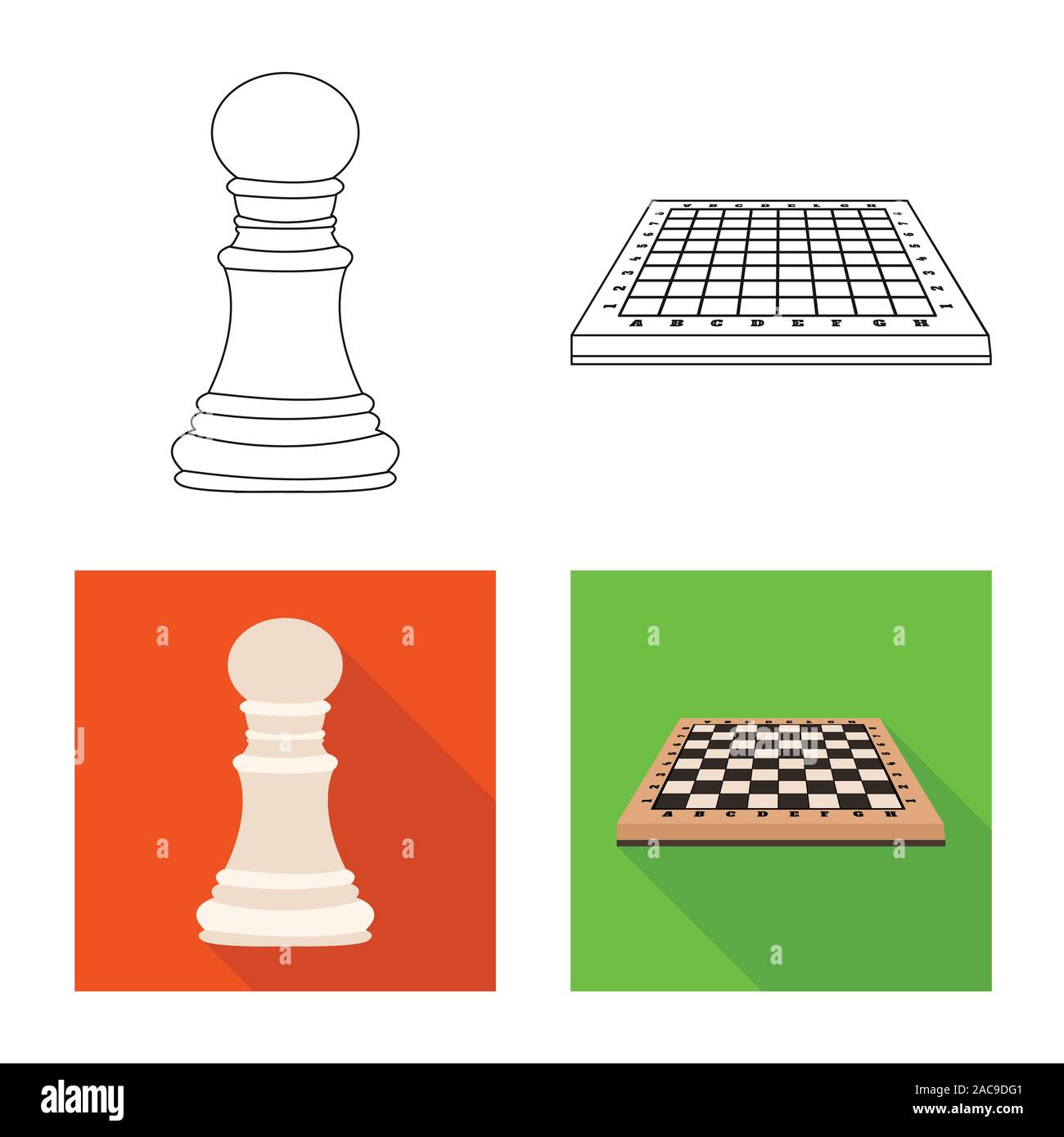 Vector design of checkmate and thin symbol. Collection of checkmate and ...