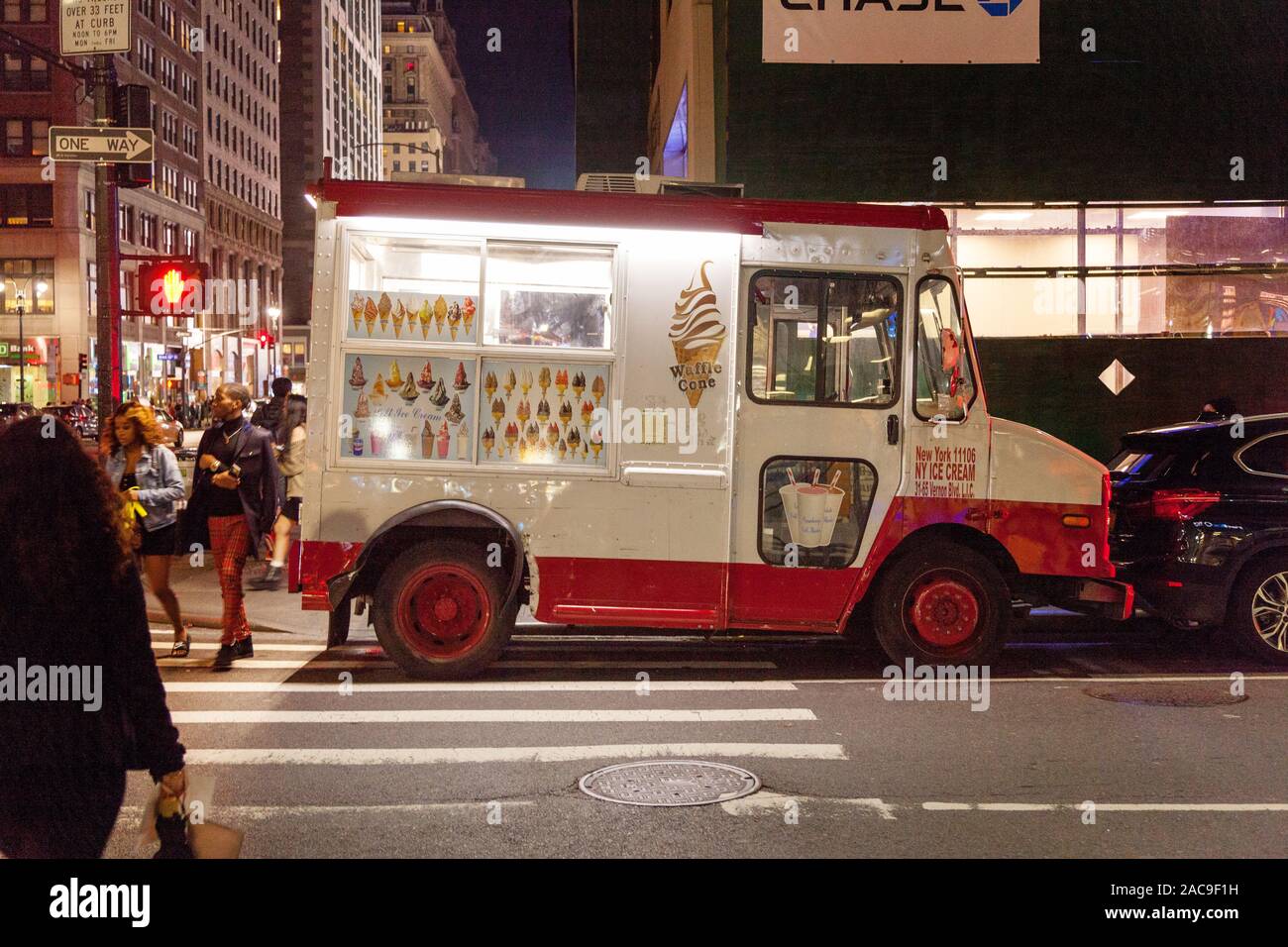 American ice cream truck box van. new York City , United States of ...