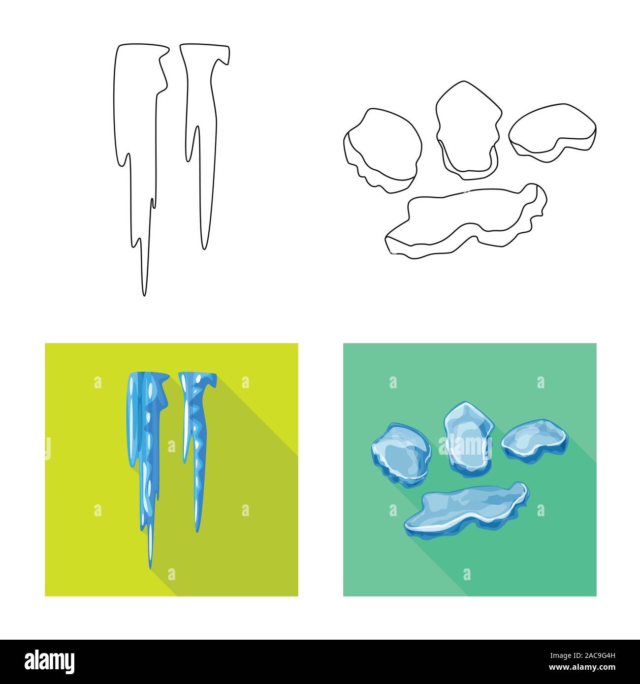 Vector design of texture and frozen logo. Set of texture and ...