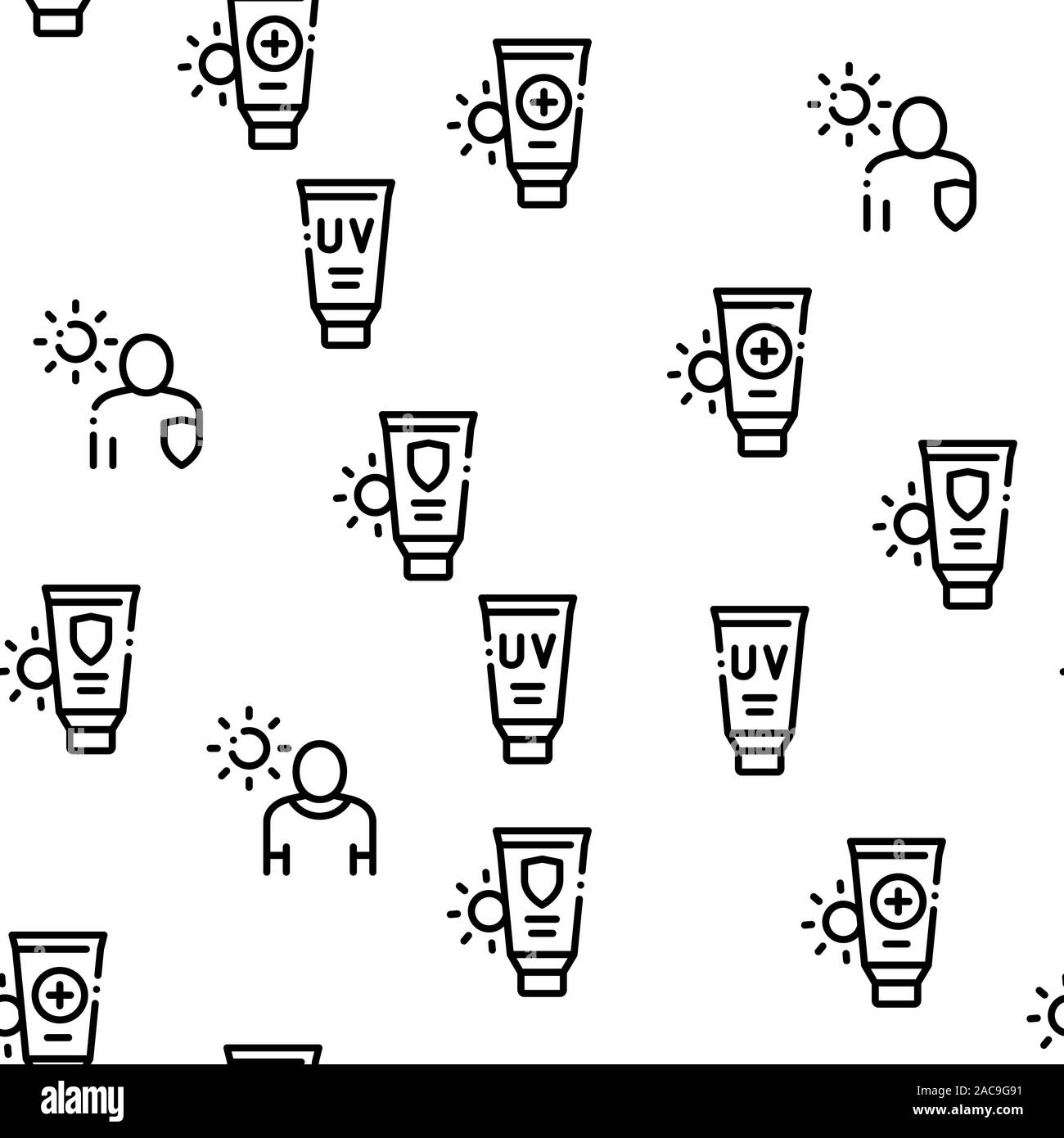 Sunscreen Seamless Pattern Vector Stock Vector Image & Art - Alamy