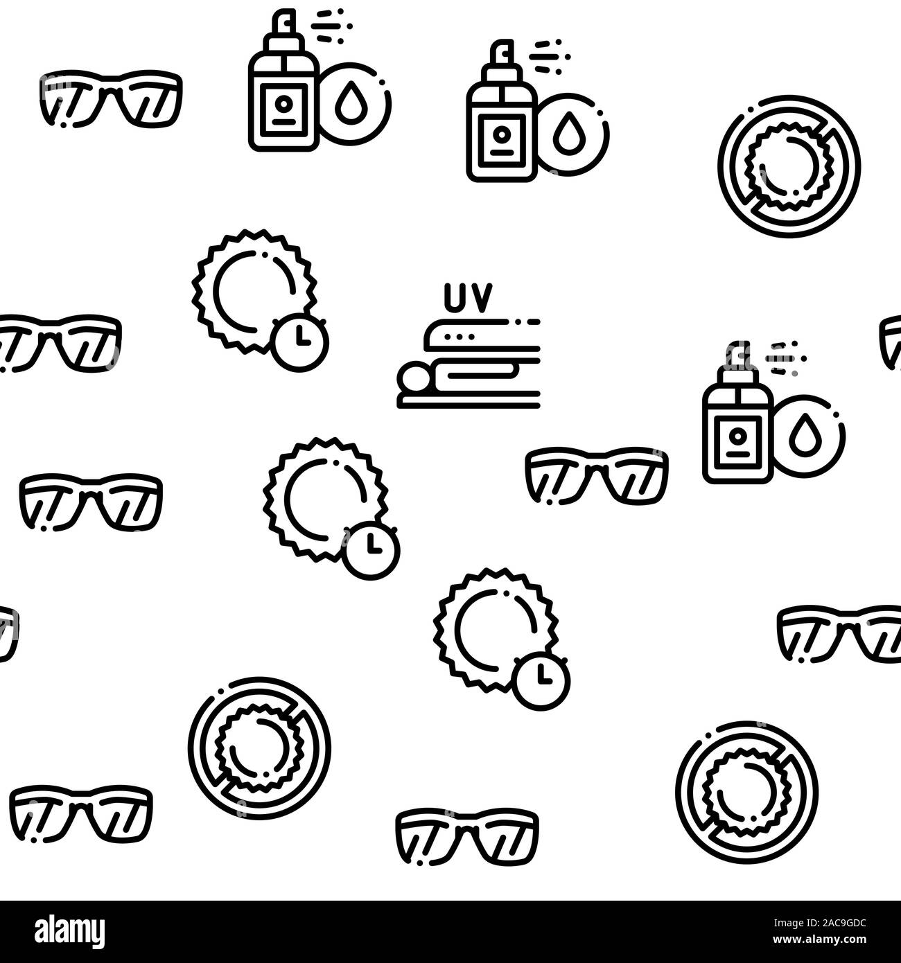 Sunscreen Seamless Pattern Vector Stock Vector Image & Art - Alamy