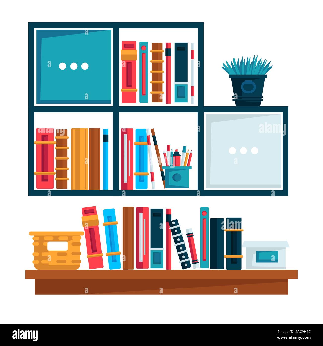 Home library Stock Vector Images - Alamy