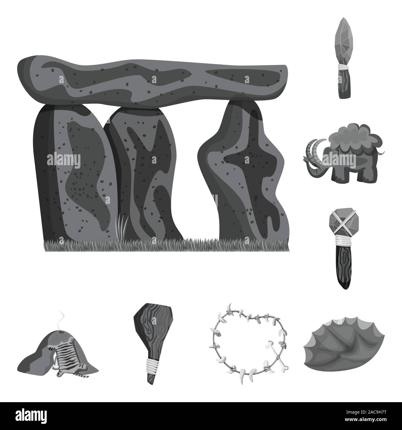 Vector illustration of survival and history sign. Set of survival and ...