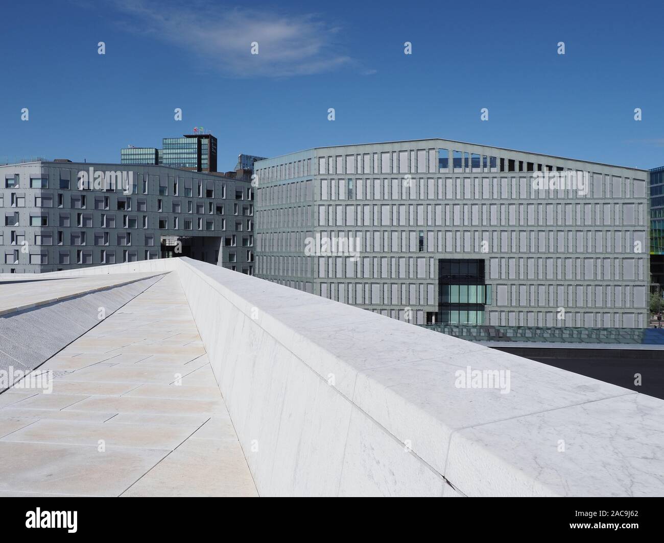 Cityscape of Oslo and modern skyscrapers buildings in european capital ...