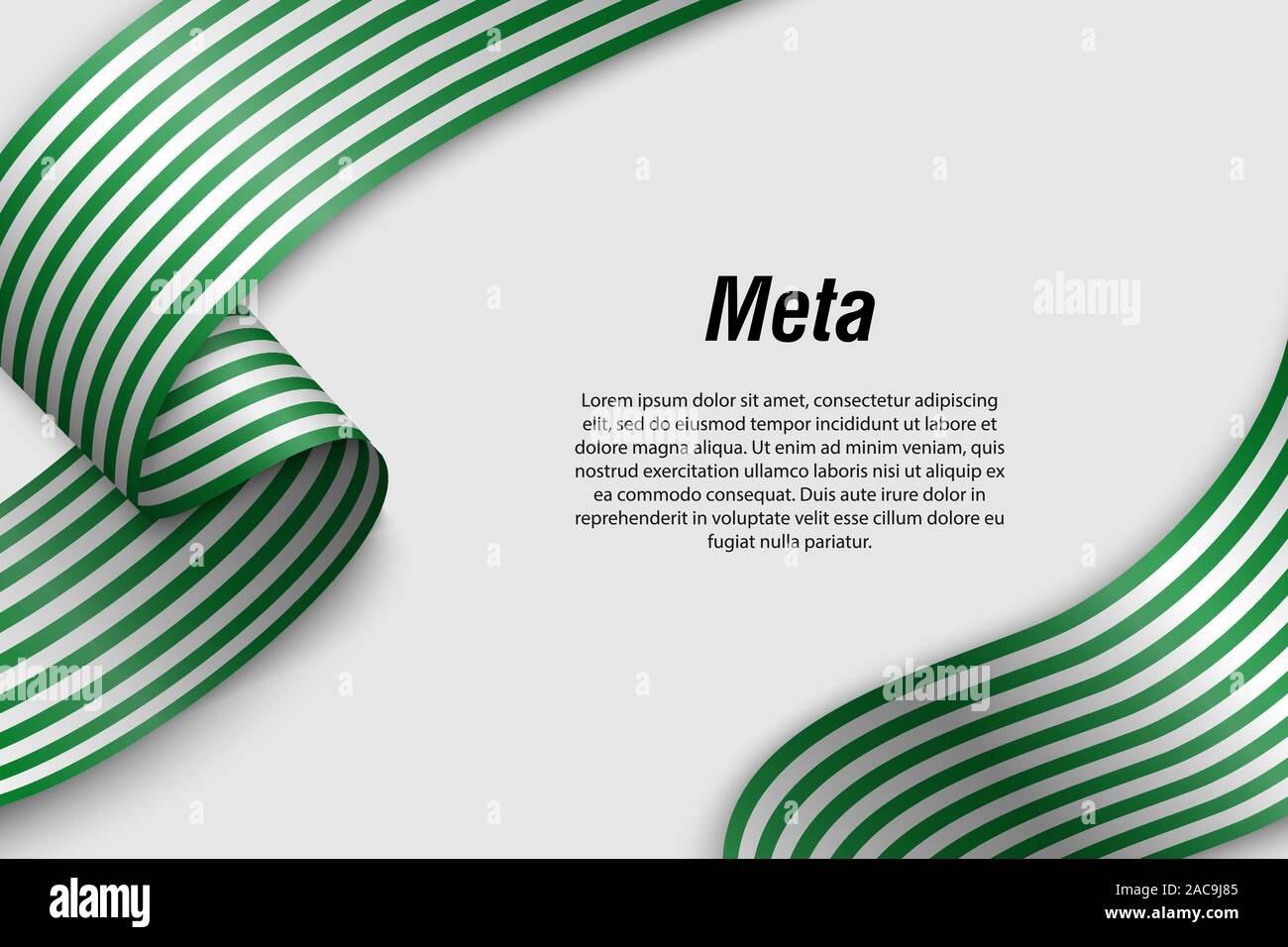 Waving ribbon or banner with flag of Meta. Department of Colombia ...