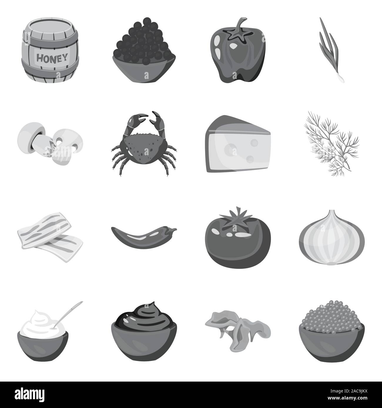 Vector illustration of spices and aroma icon. Collection of spices and ...