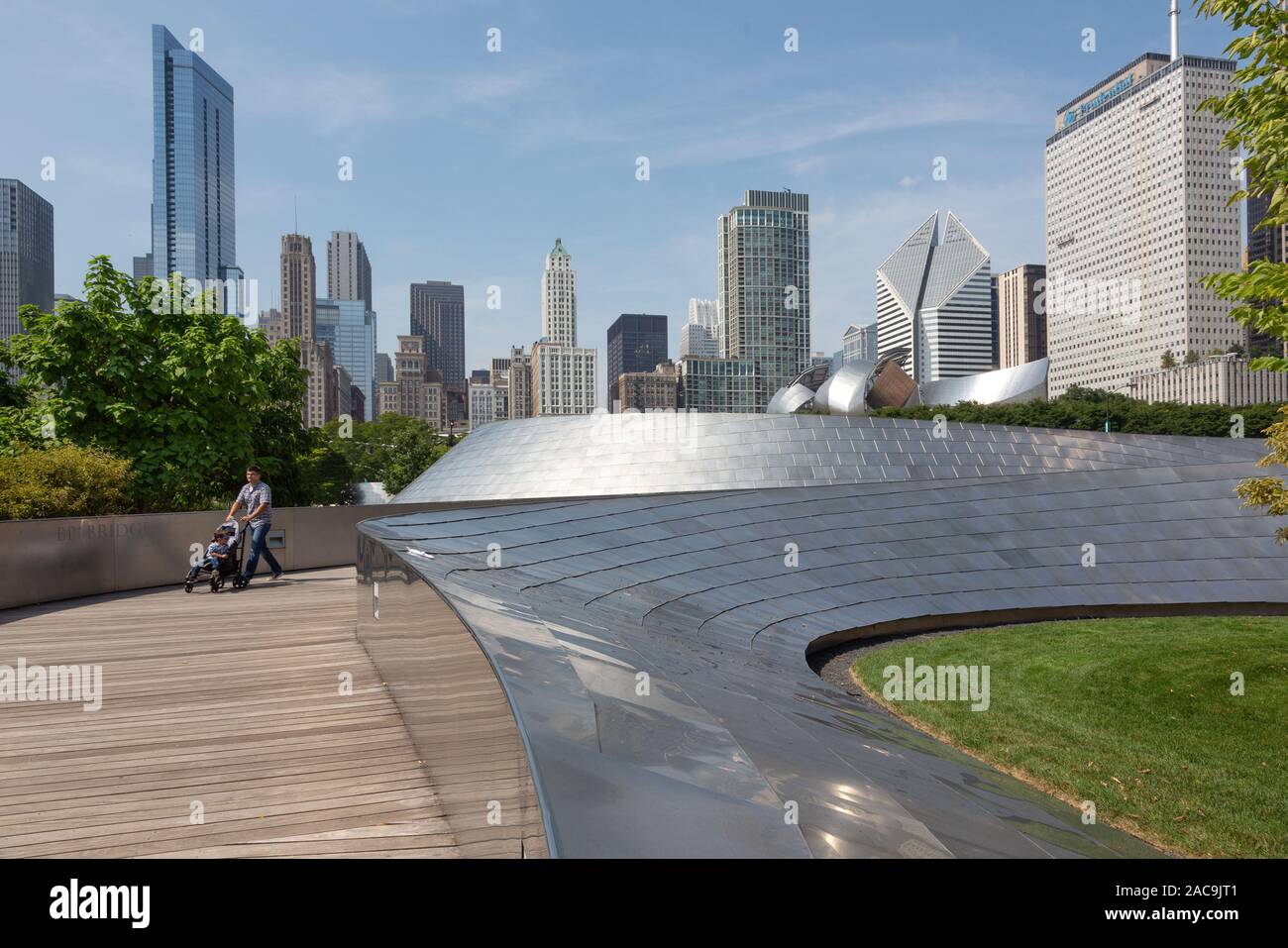 BP Pedestrian Bridge, Grant Park, The Loop, Chicago, Illinois, USA ...