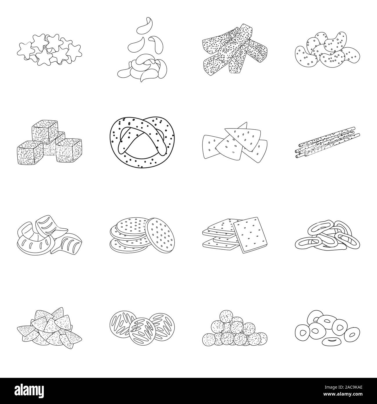 Vector illustration of product and menu icon. Collection of product and ...