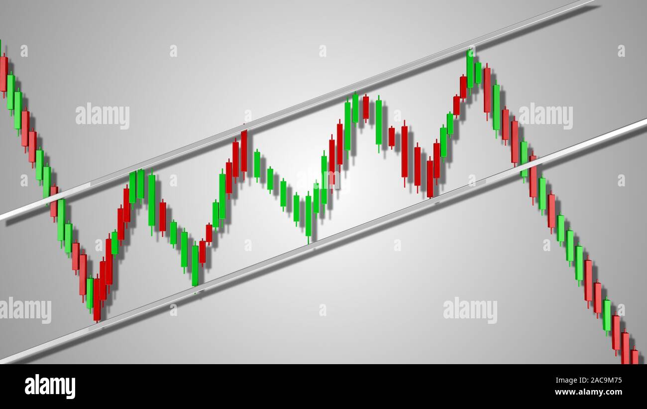 Descending Channel Stock Chart Pattern 3D Illustration Stock Photo - Alamy