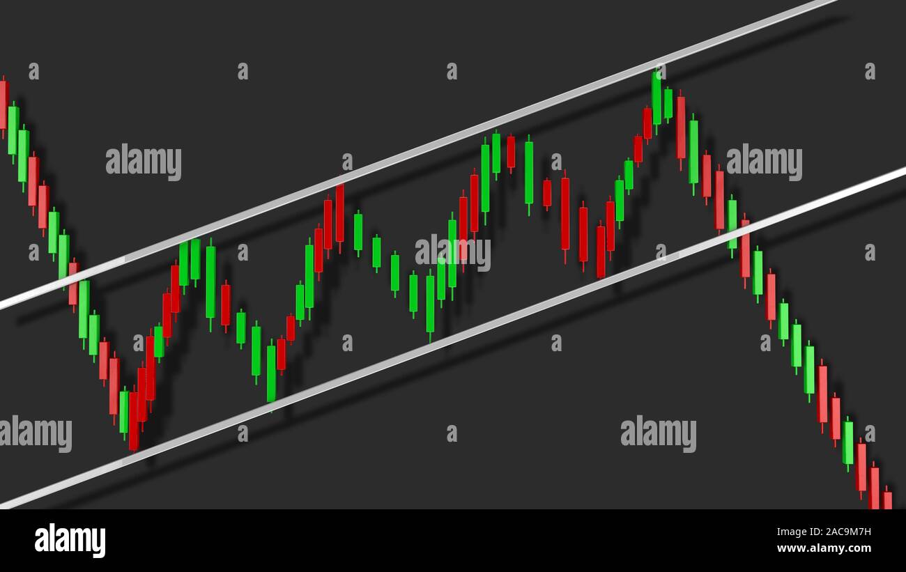 Descending Channel Stock Chart Pattern 3D Illustration Stock Photo - Alamy