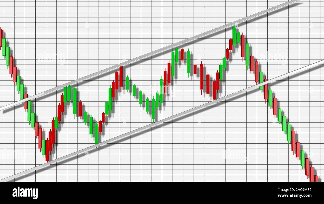 Descending Channel Stock Chart Pattern 3D Illustration Stock Photo - Alamy